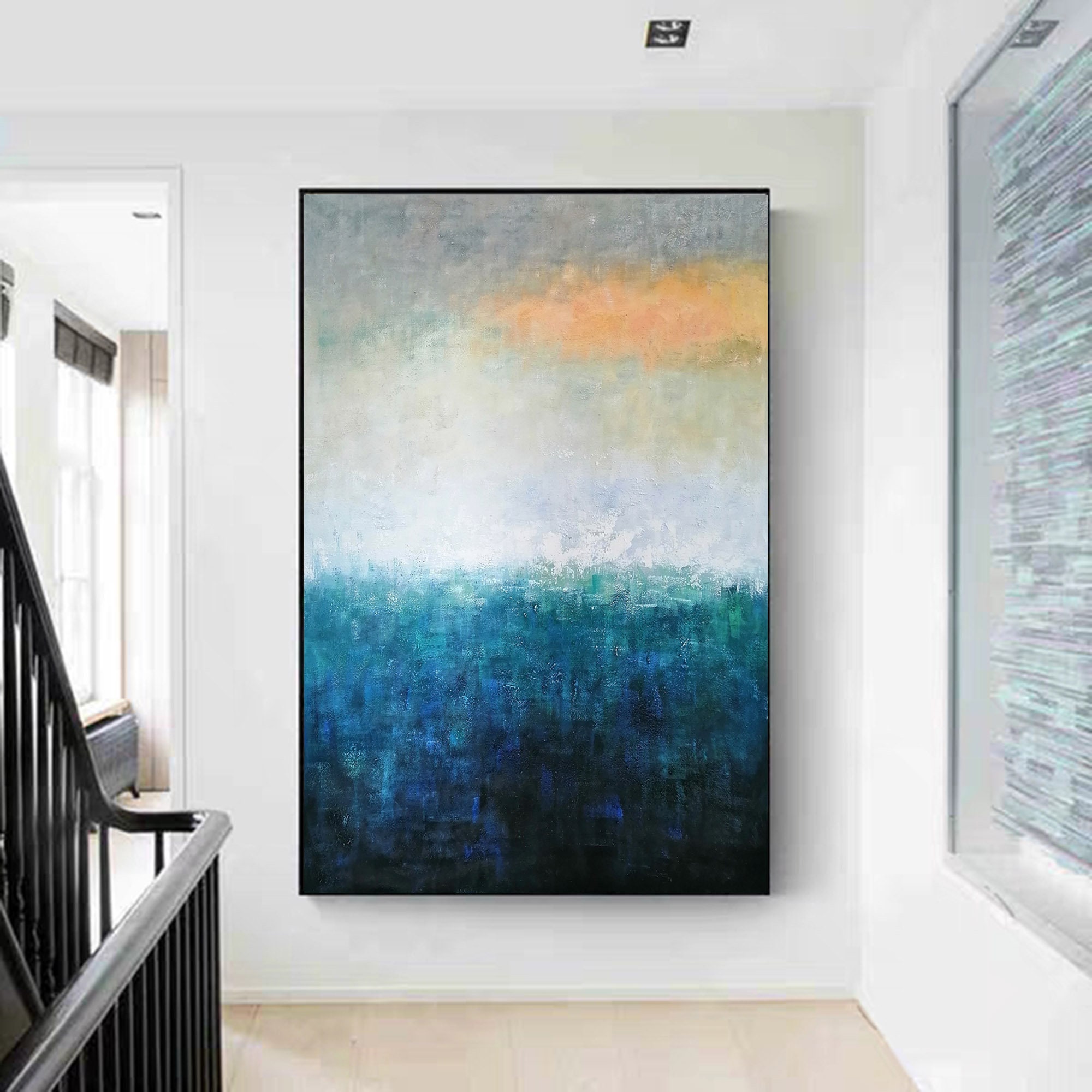 Blue Abstract Painting on Canvas,extra Large Wall Art Abstract,large ...