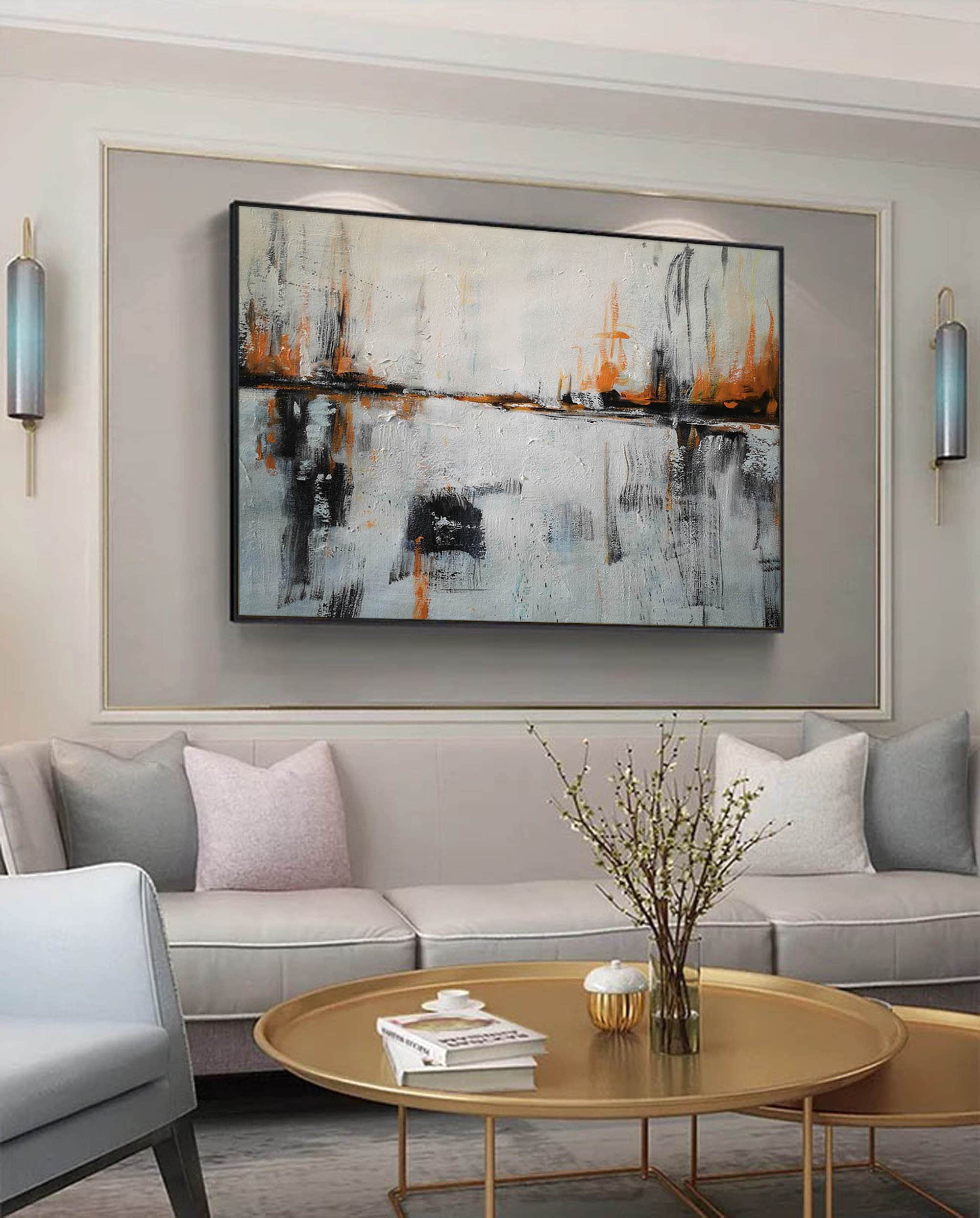 Oversized wall art canvaslarge abstract paintingvery large | Etsy