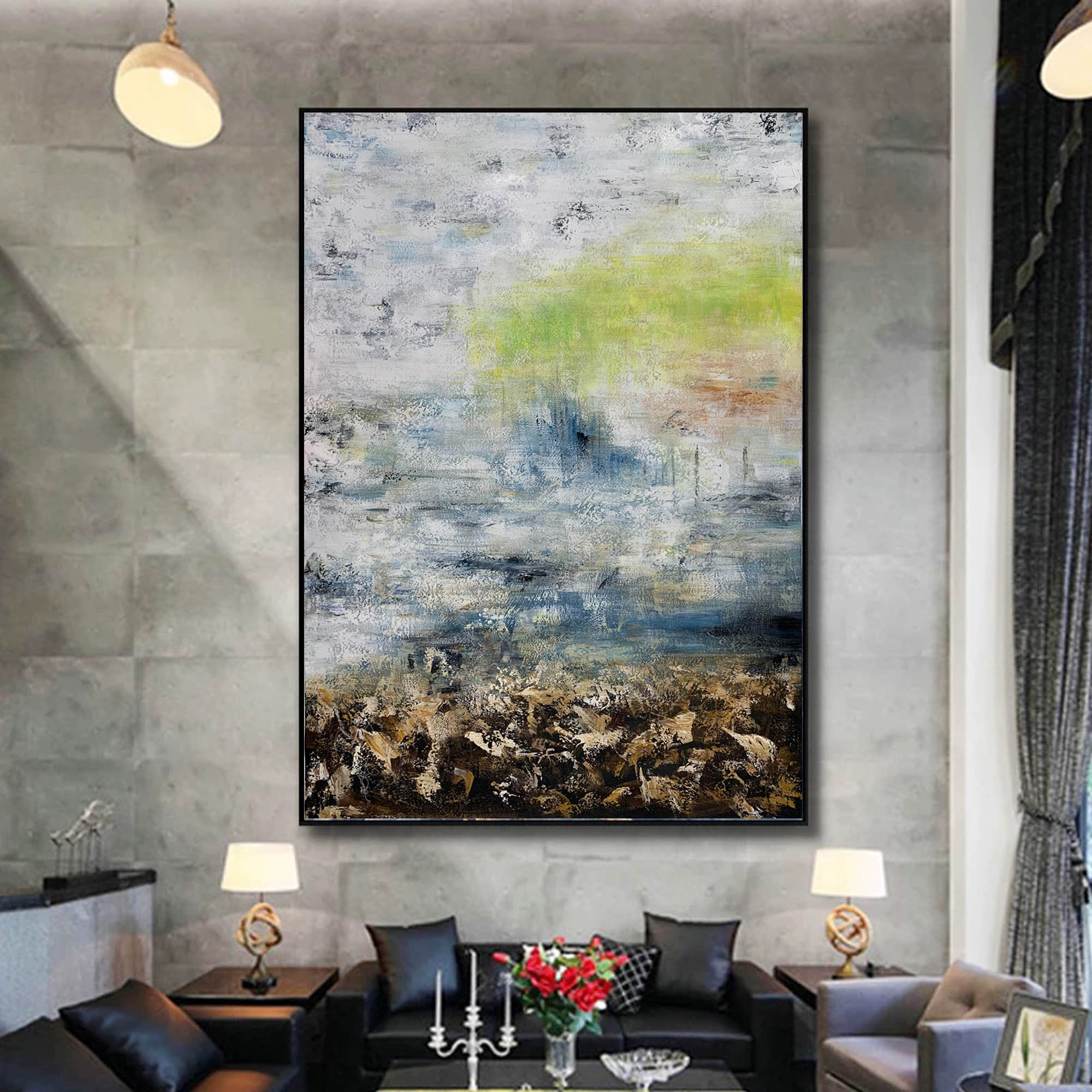 Large Canvas Wall Artoversized Wall Artmodern Abstract | Etsy