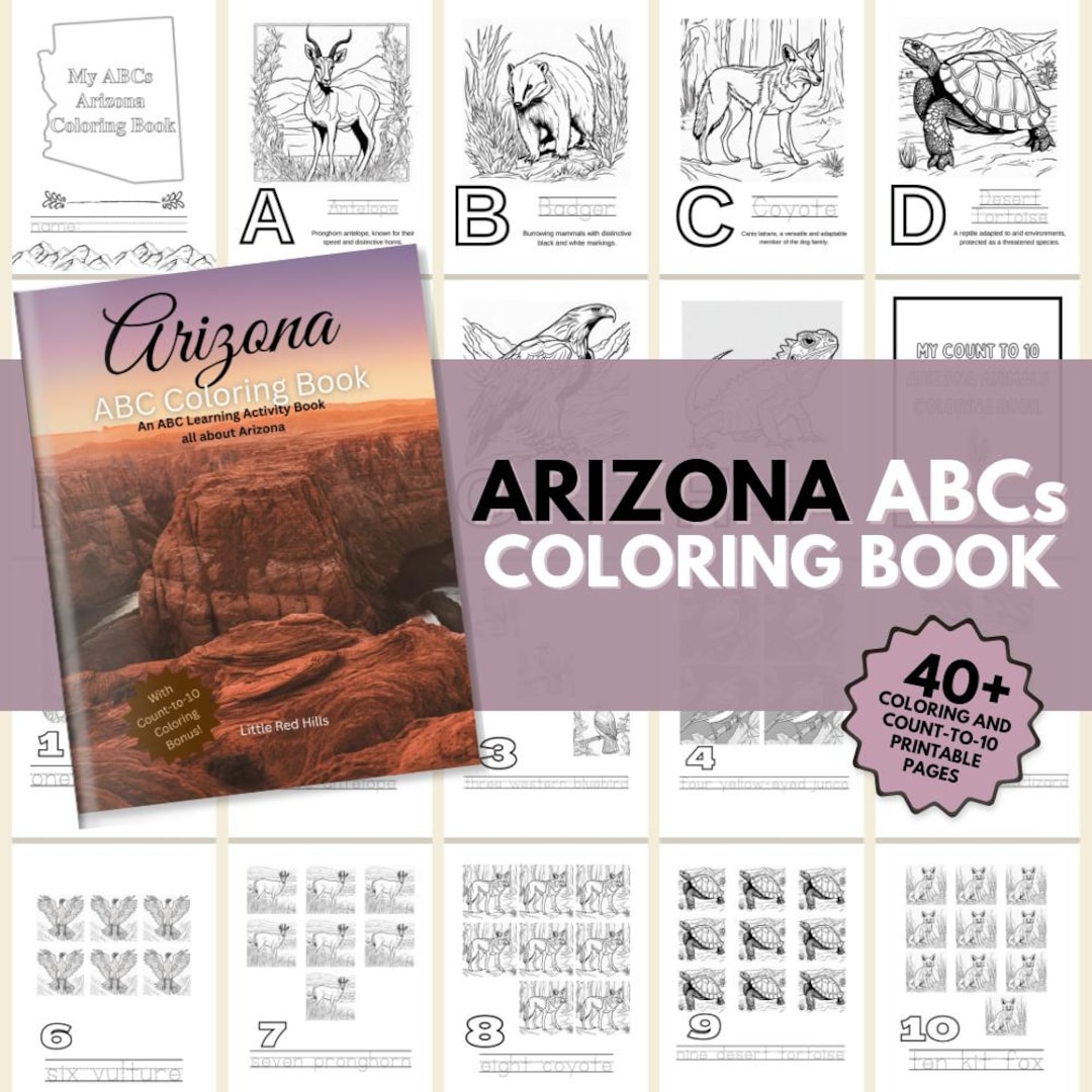 Arizona Abcs Coloring Book: A Digital ABC Learning and Coloring Kids ...