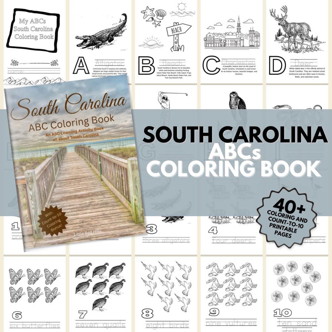 South Carolina Abcs Coloring Book: A Printable ABC Learning and ...