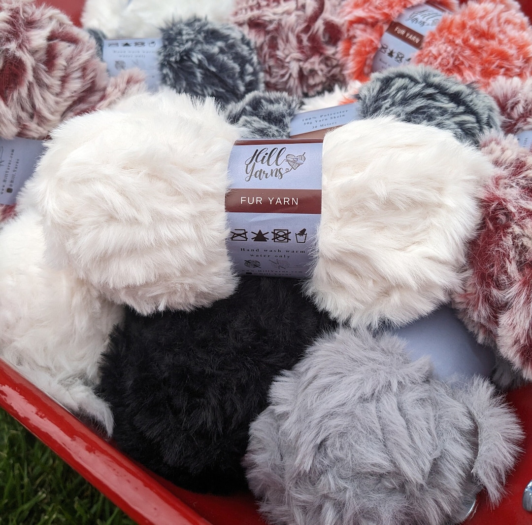 Fur Yarn Ultra Soft Four Pack | 90 M Yarn 200g | Fluffy Yarn | 100% ...