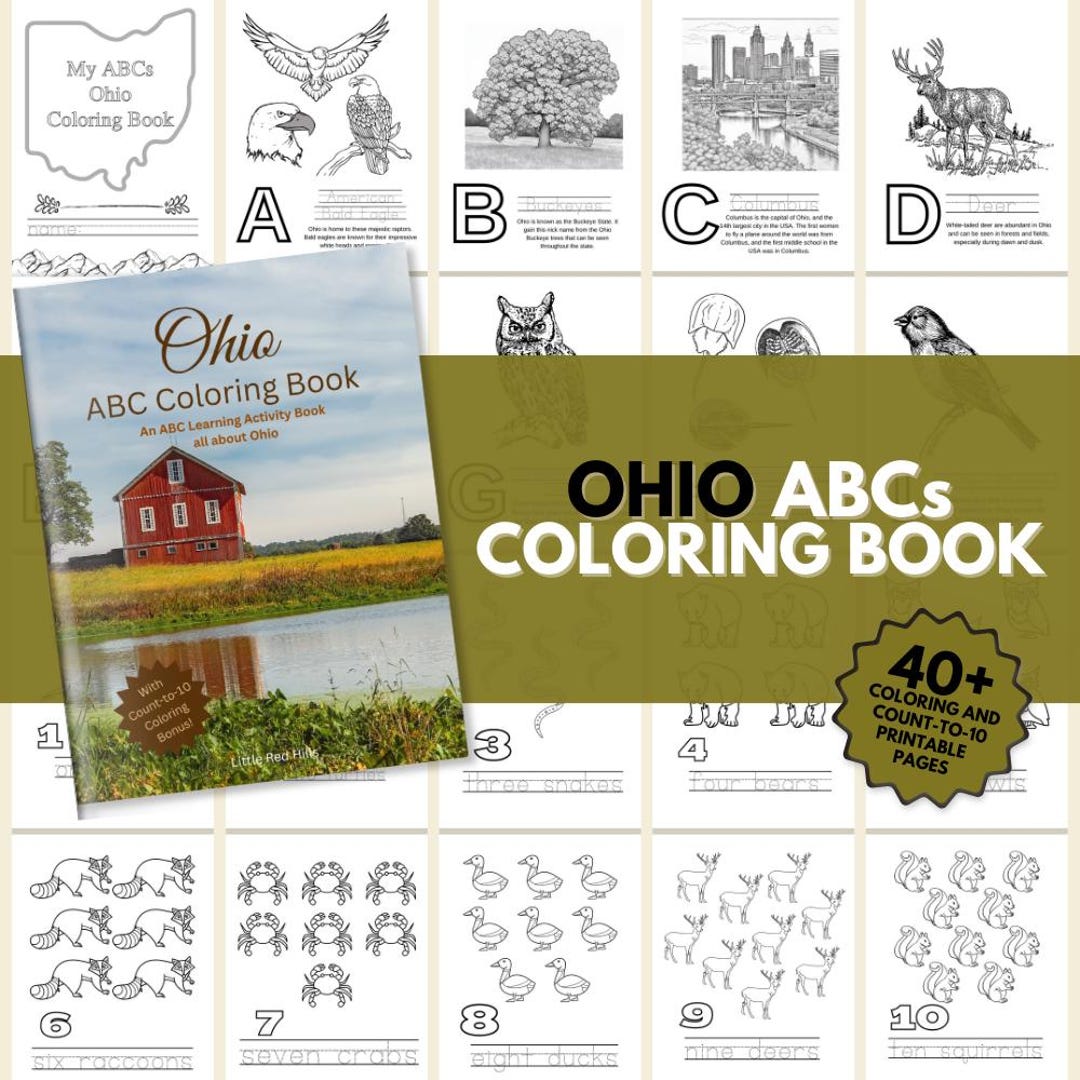 Ohio ABC Coloring Book: A Printable ABC Learning Activity Book All ...