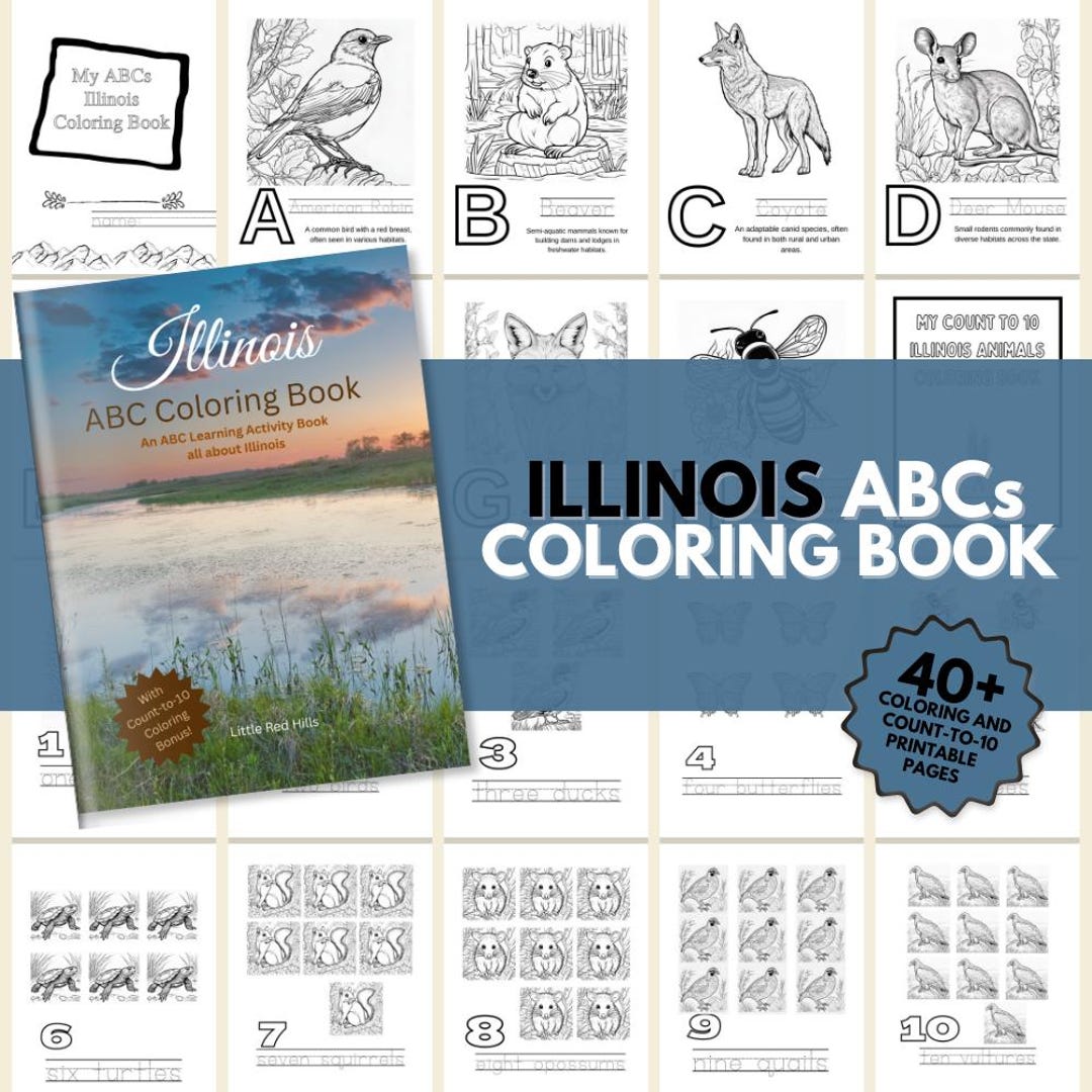 Illinois Abcs Coloring Book: A Printable ABC Learning and Coloring Kids ...