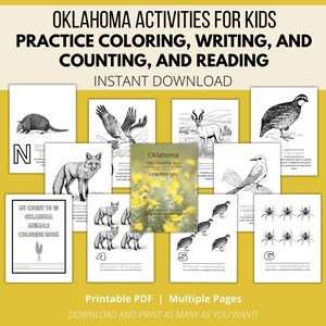 Oklahoma Abcs Coloring Book: A Printable ABC Learning and Coloring Kids ...