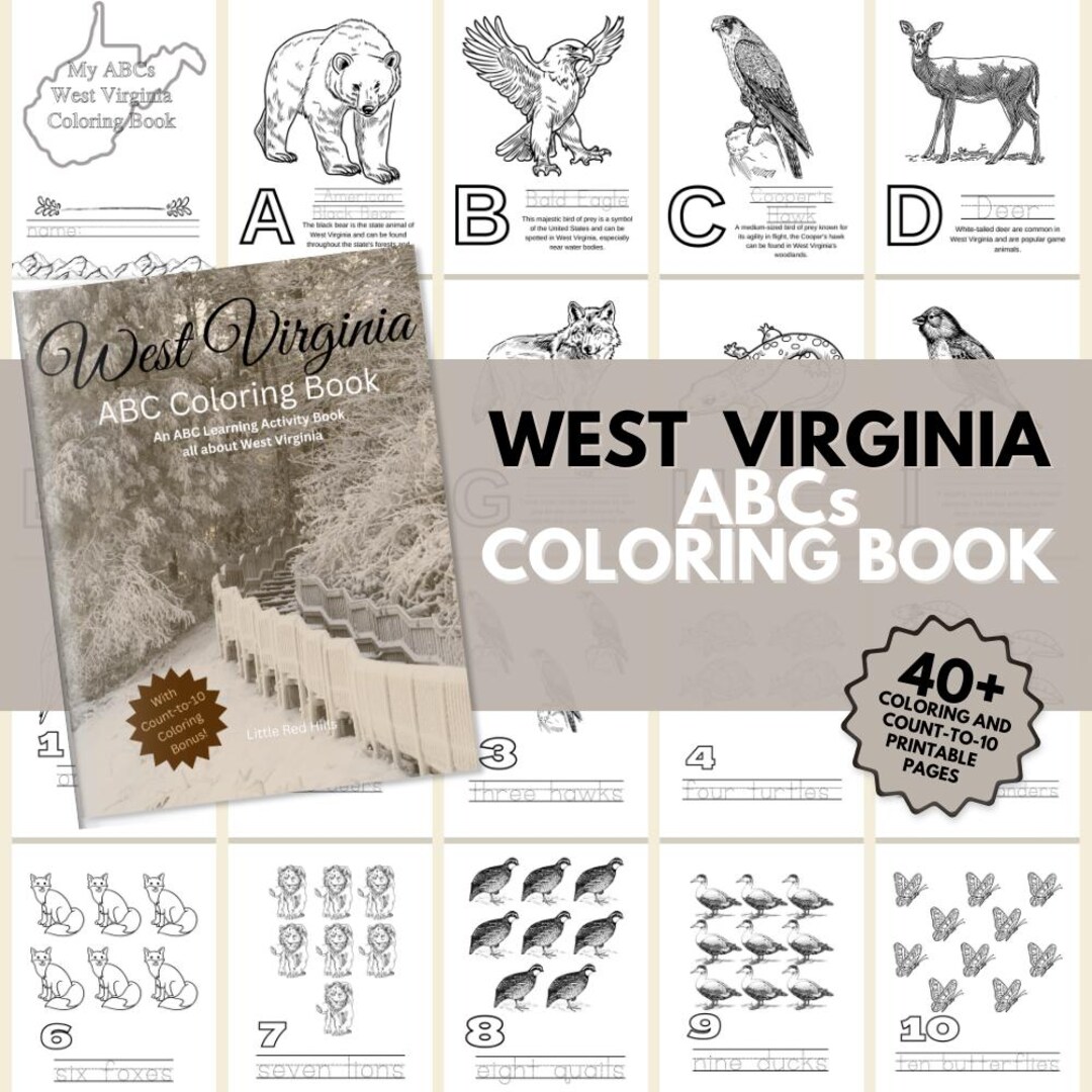 My West Virginia Abcs Coloring Book: an ABC Learning and Coloring Kids ...