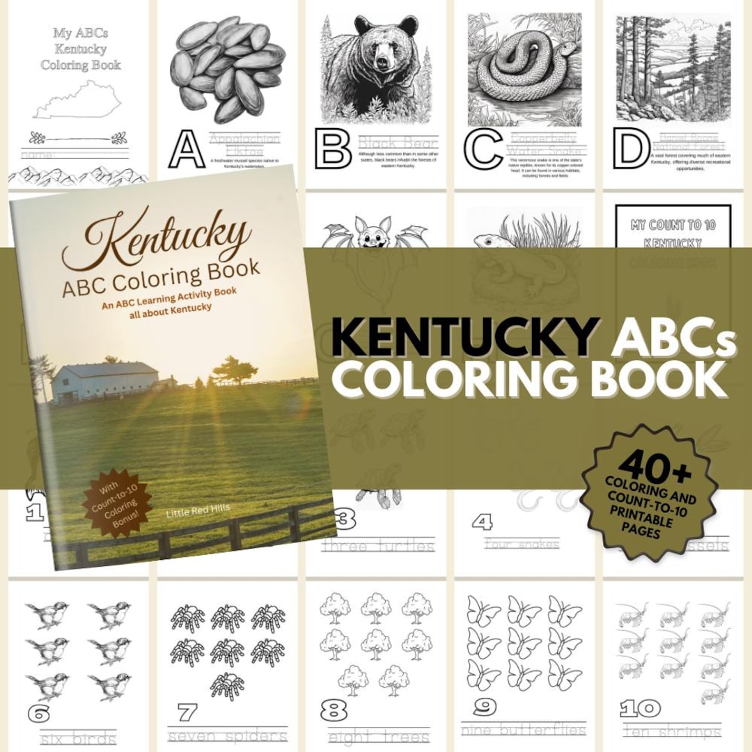 My Kentucky Abcs Coloring Book: A Activity ABC Learning and Coloring ...