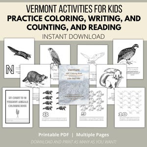Vermont Abcs Coloring Book: A Printable ABC Learning and Coloring Kids ...