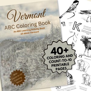 Vermont Abcs Coloring Book: A Printable ABC Learning and Coloring Kids ...