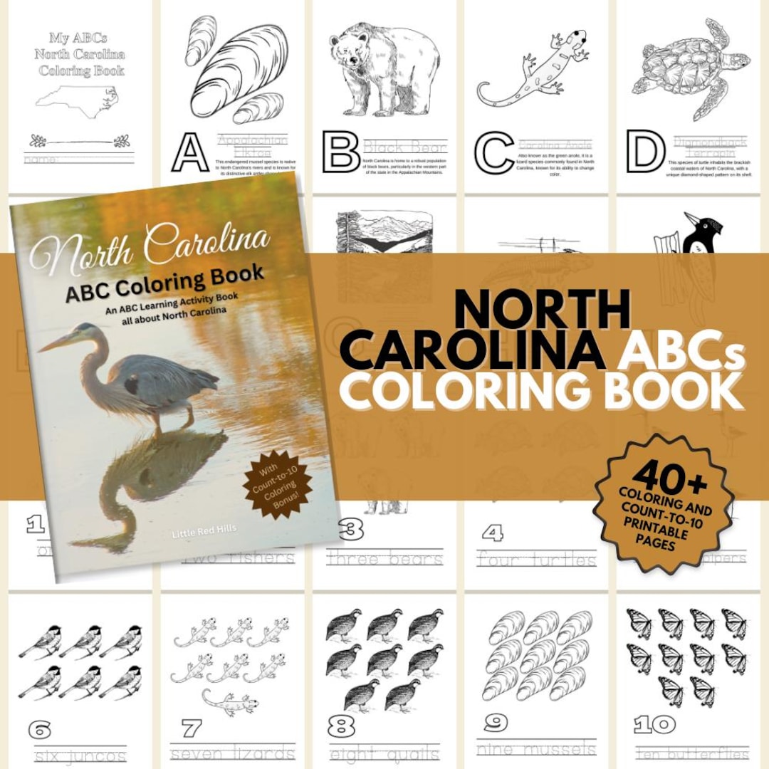 North Carolina Abcs Coloring Book: A Printable ABC Learning and ...