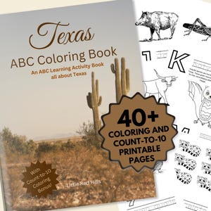 Texas Abcs Coloring Book: A Printable ABC Learning and Coloring Kids ...
