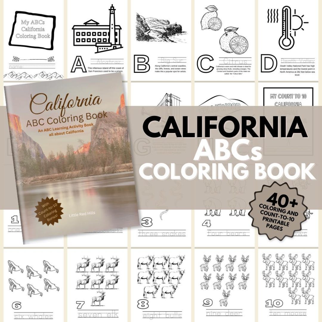 California Abcs Coloring Book: A Digital ABC Learning Activity Book All ...