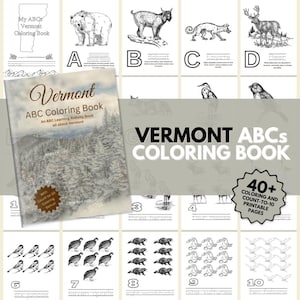 Vermont Abcs Coloring Book: A Printable ABC Learning and Coloring Kids ...
