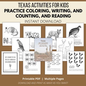 Texas Abcs Coloring Book: A Printable ABC Learning and Coloring Kids ...