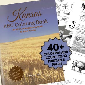 Kansas Abcs Coloring Book: A Printable ABC Learning Activity Book All ...