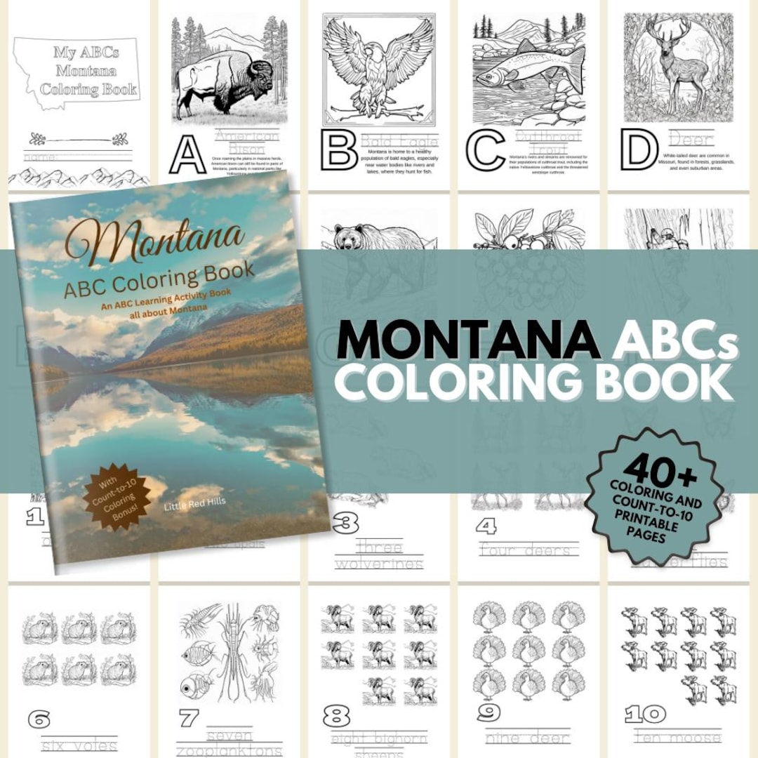 Montana ABC Coloring Book: an ABC Learning and Coloring Kids Activity ...