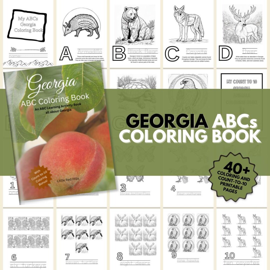 Georgia Abcs Coloring Book: A Printable Abcs Learning Activity Book All ...