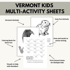 Vermont Abcs Coloring Book: A Printable ABC Learning and Coloring Kids ...
