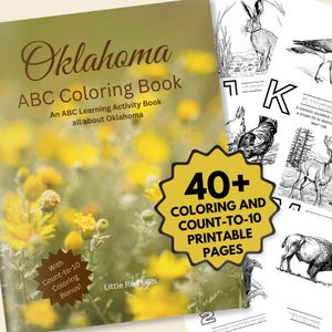 Oklahoma Abcs Coloring Book: A Printable ABC Learning and Coloring Kids ...