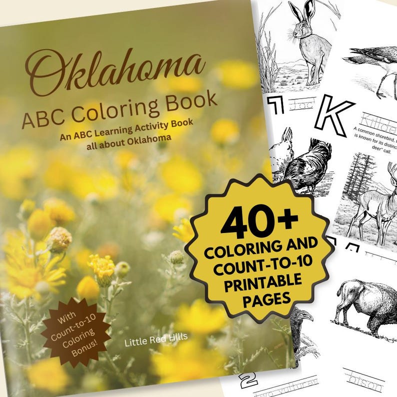 Oklahoma Abcs Coloring Book: A Printable ABC Learning and Coloring Kids ...