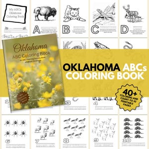 Oklahoma Abcs Coloring Book: A Printable ABC Learning and Coloring Kids ...