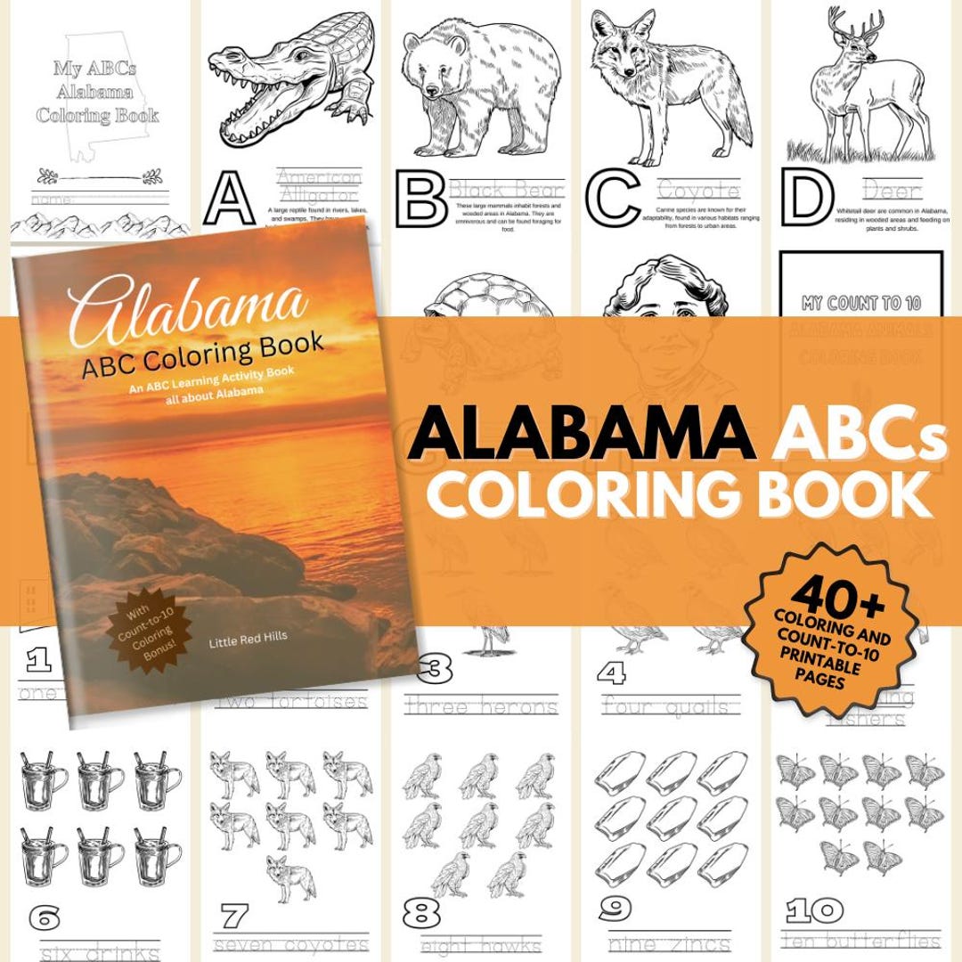 My Alabama Abcs Coloring Book: an ABC Learning and Coloring Kids ...