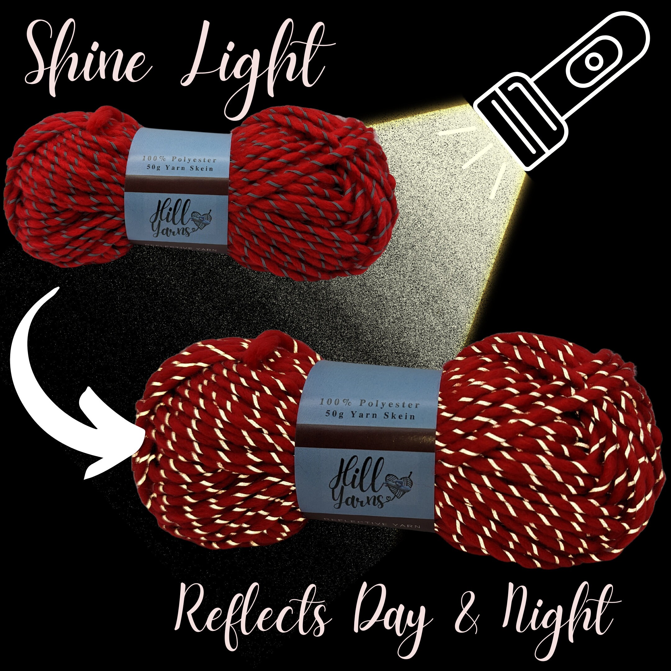 Reflective Yarn One Skein 50g Reflective Yarn for Crochet - Etsy