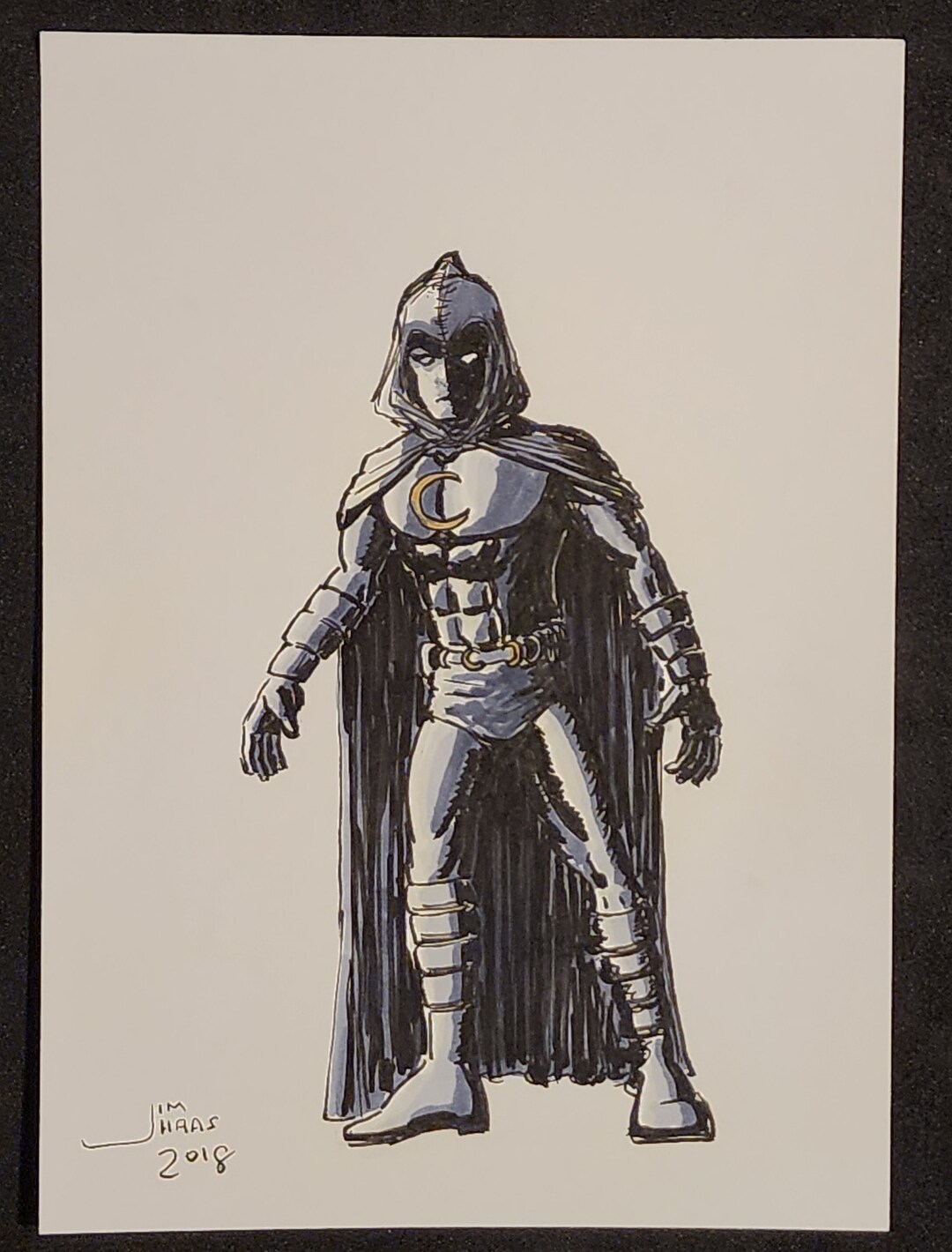 Moon Knight ORIGINAL on 5x7 Cardstock (color) - Etsy