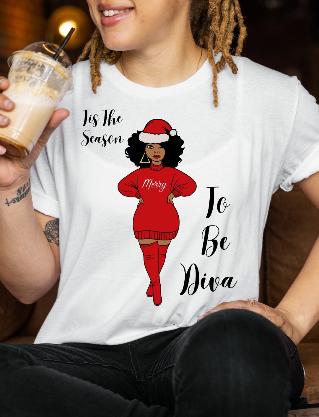Tis the Season to Be Diva, DST Shirt, Delta Shirt, Christmas Shirt, Red ...