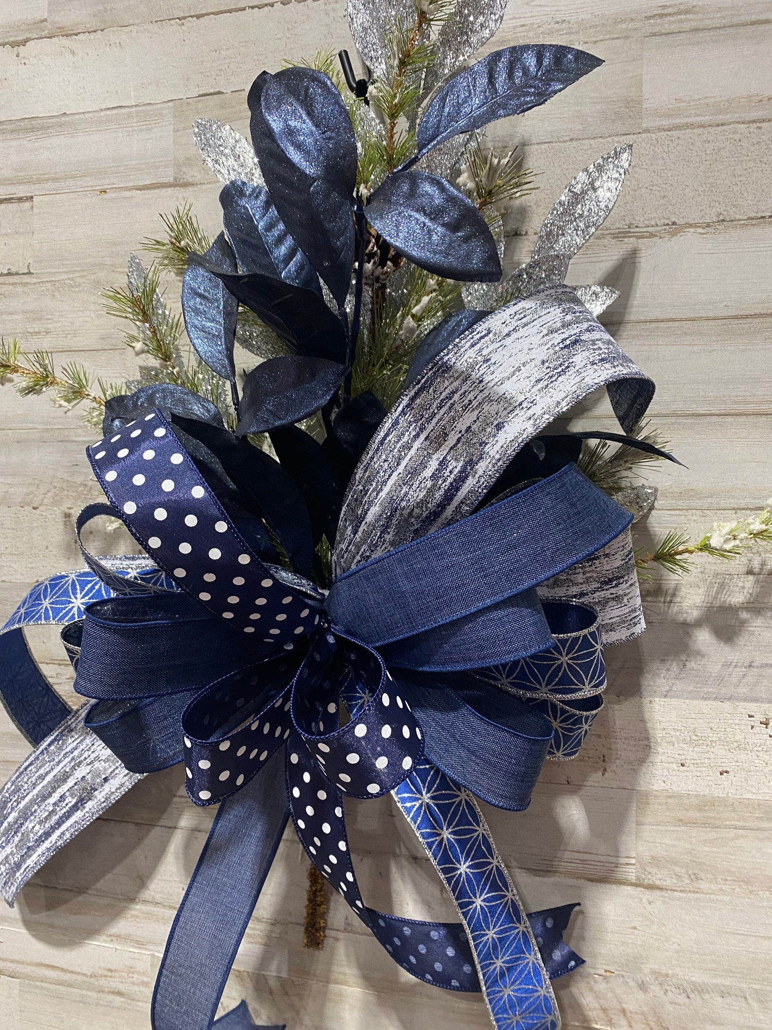 Christmas Tree Topper Blue and Silver Tree Decorations - Etsy