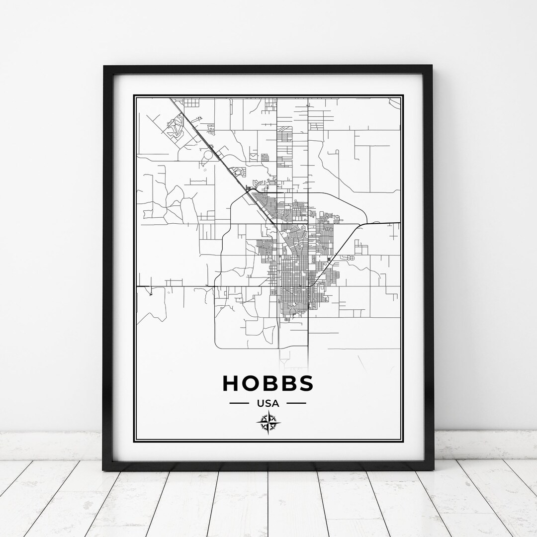 Hobbs Map Print Map of Hobbs USA Digital Download - Etsy