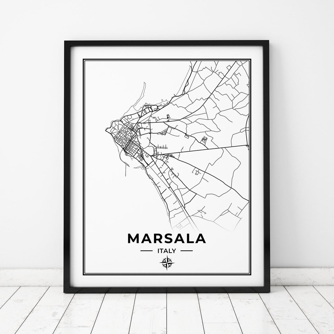 Marsala Map Print Map of Marsala, Italy Digital Download - Etsy
