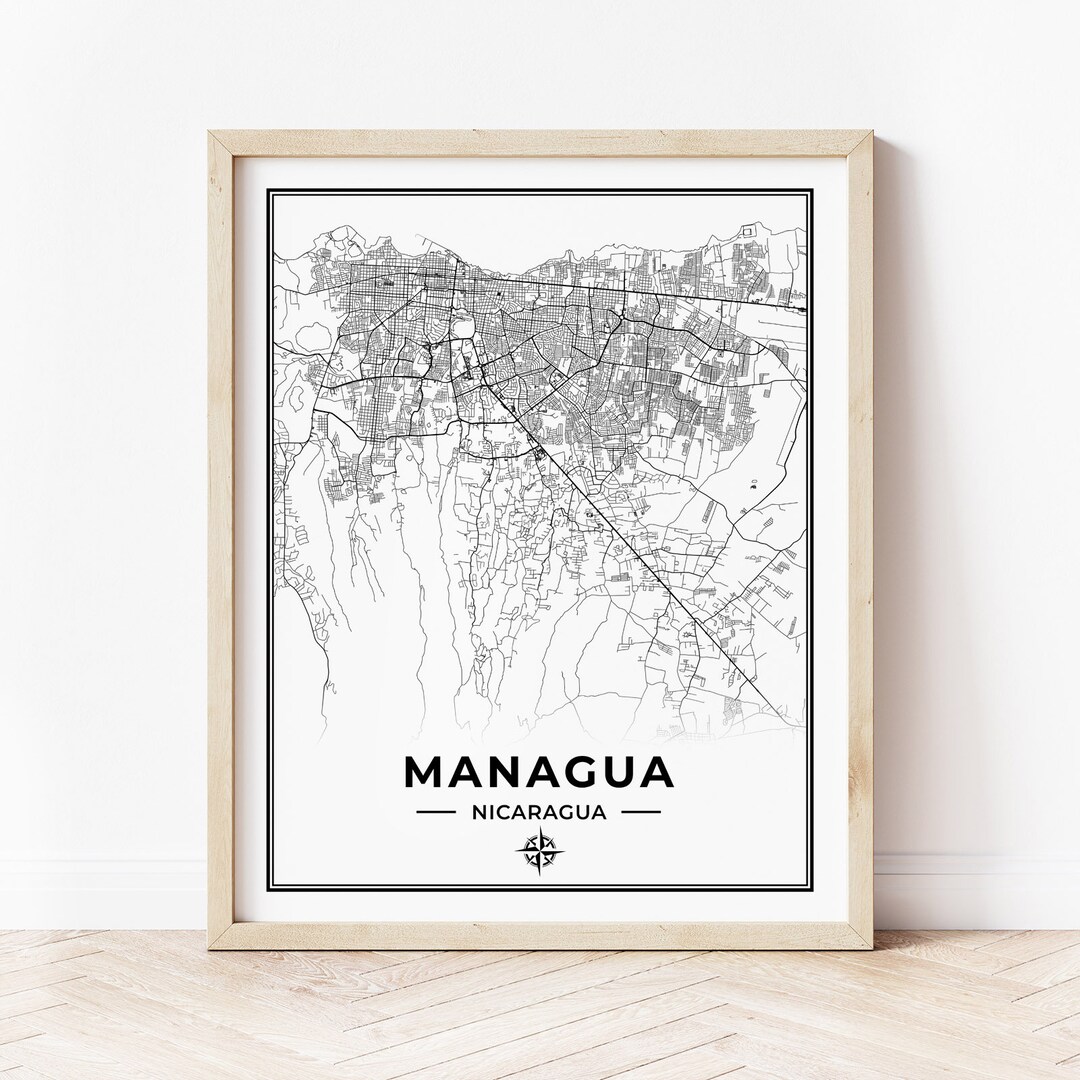 Managua Map Print Map of Managua Nicaragua Digital Download - Etsy