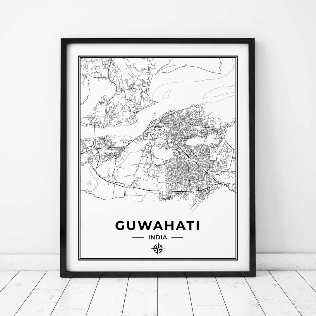 Guwahati Map Print Map of Guwahati India Digital Download - Etsy