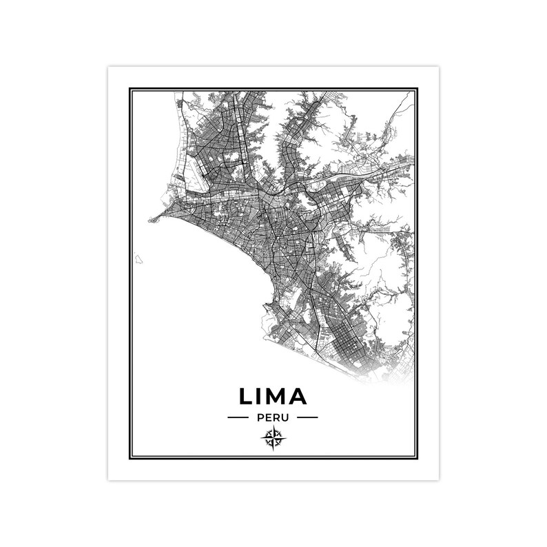 Lima Map Print Map of Lima Peru Digital Download - Etsy