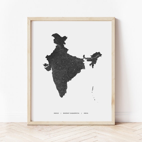 India Map Print Map of India Digital Download - Etsy UK