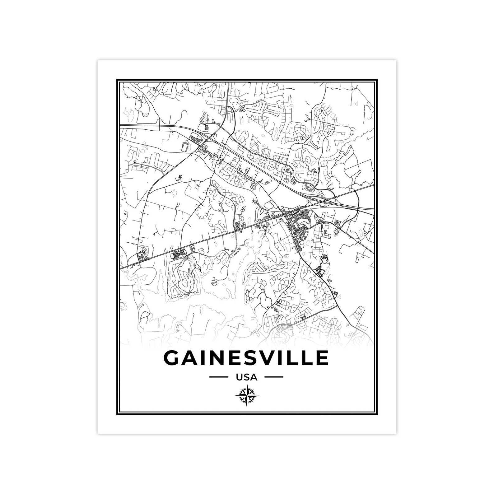 Gainesville VA Map Print Digital Download | Etsy