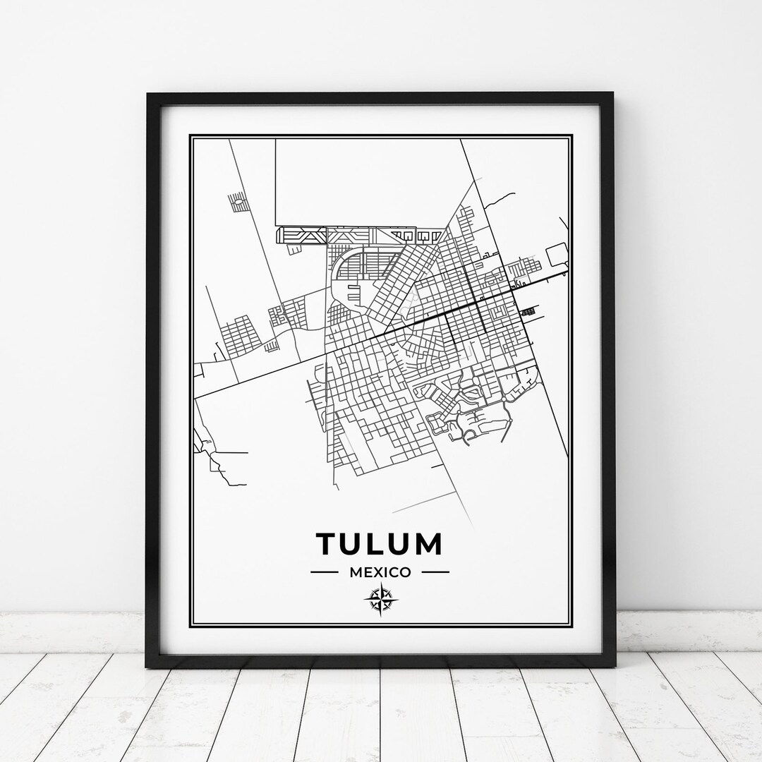 Tulum Map Print Map of Tulum Mexico Digital Download - Etsy Singapore