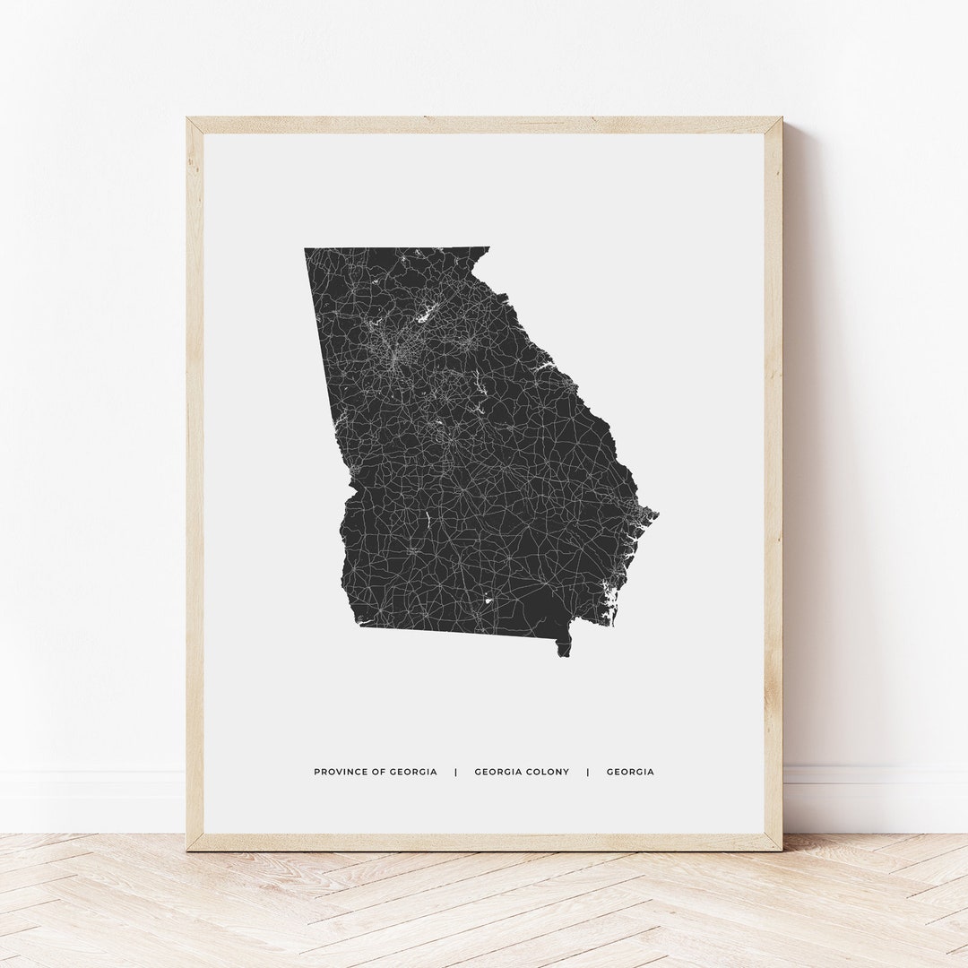 Georgia State Map Print Map of Georgia State Digital Download - Etsy