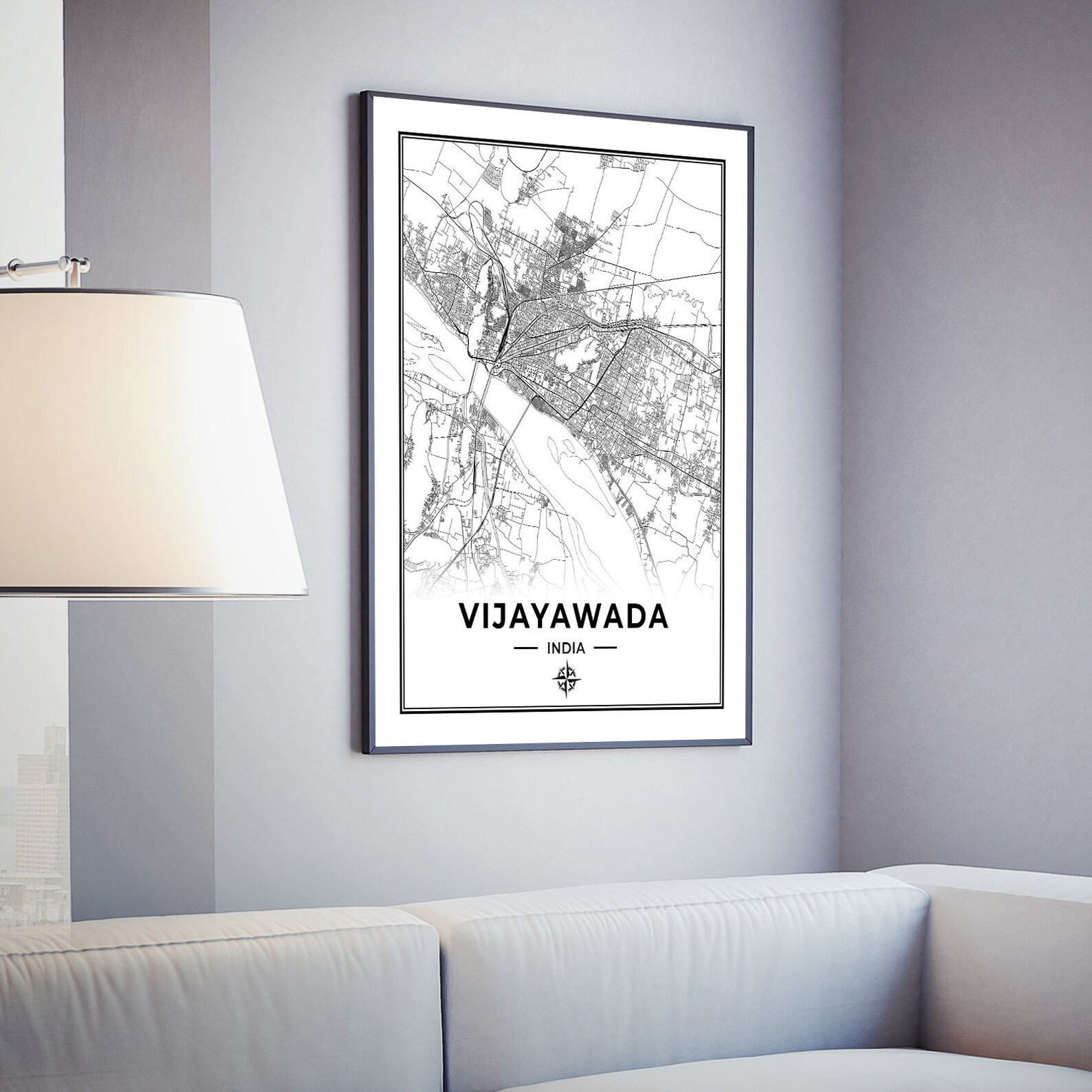 Vijayawada Map Print Map of Vijayawada India Digital Download - Etsy