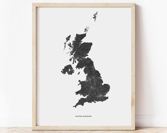 British Isles Map 1922 Old United Kingdom Physical Atlas Poster - Etsy