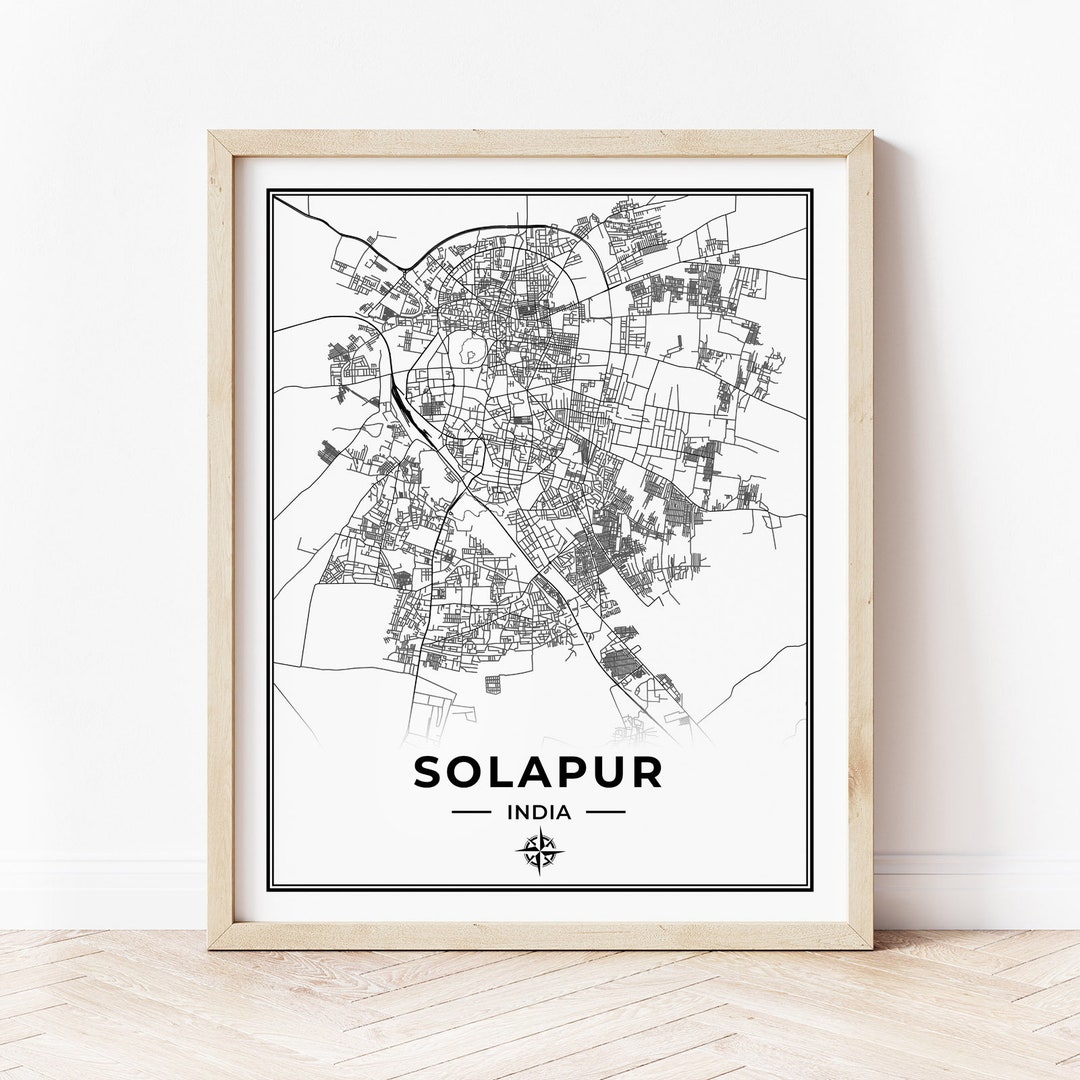 Solapur Map Print Digital Download - Etsy UK