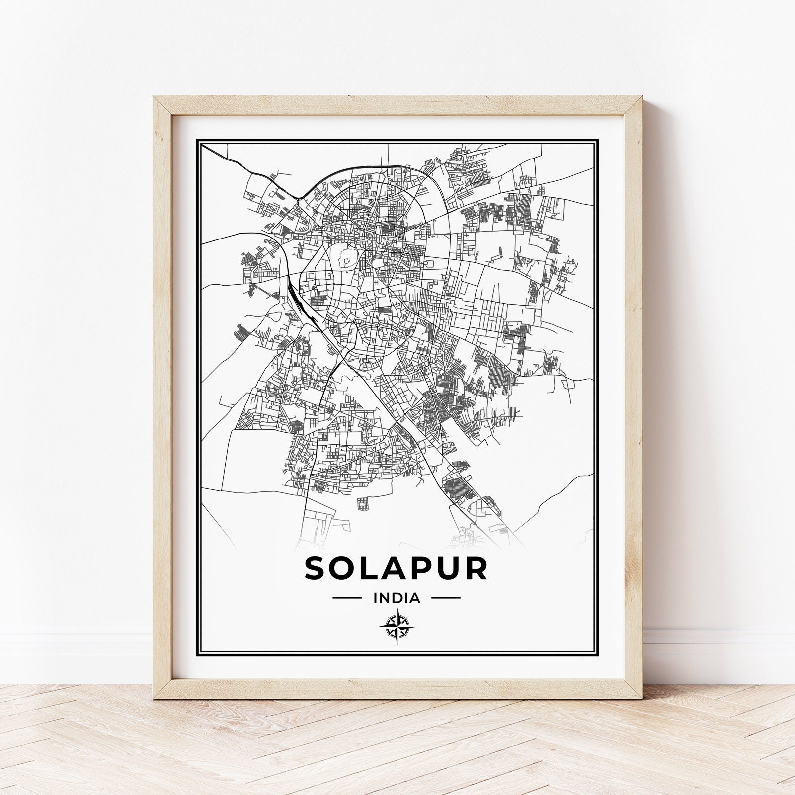 Solapur Map Print Digital Download | Etsy