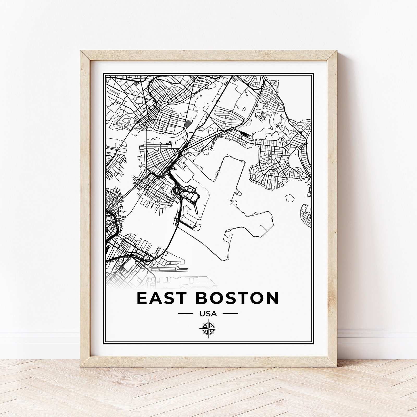 East Boston Map Print Map of East Boston Massachusetts - Etsy UK