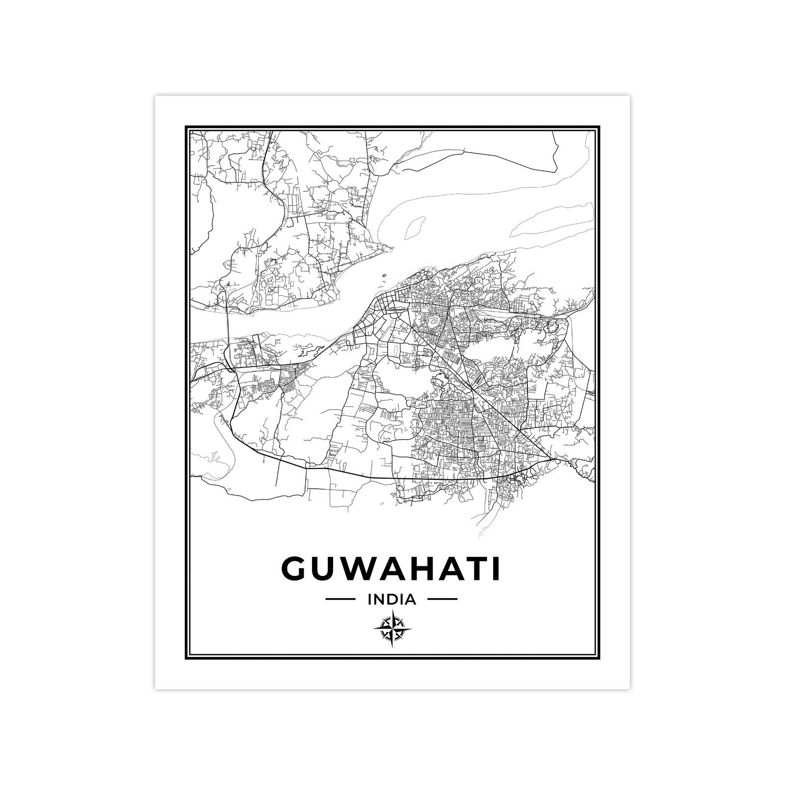Guwahati Map Print Map of Guwahati India Digital Download - Etsy