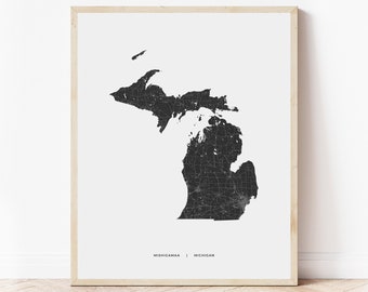 Michigan Map 1888 Old Great Lakes State Atlas Poster - Etsy