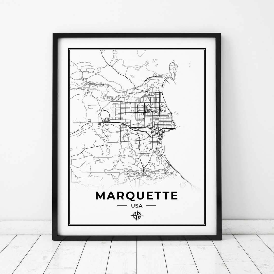 Marquette Map Print Map of Marquette USA Digital Download - Etsy