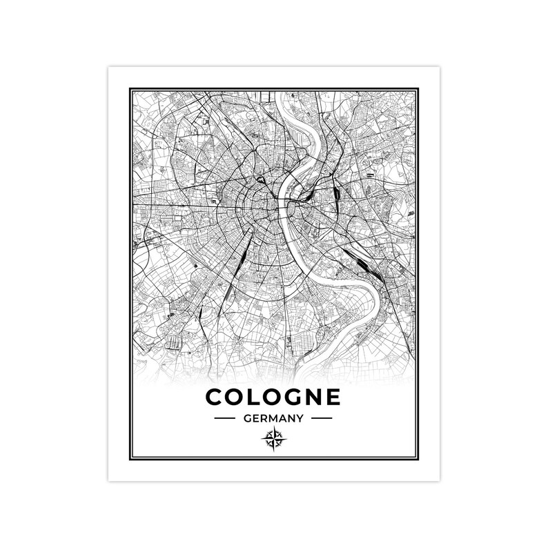 Cologne Map Print Map of Cologne Germany Digital Download - Etsy