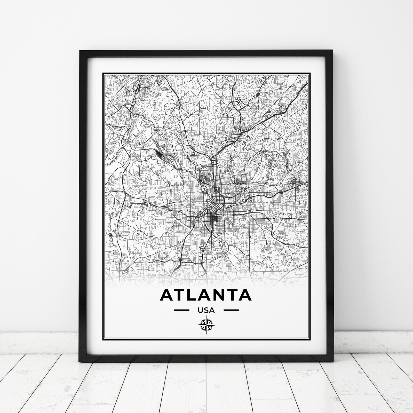Atlanta Map Print Map of Atlanta Georgia Digital Download - Etsy