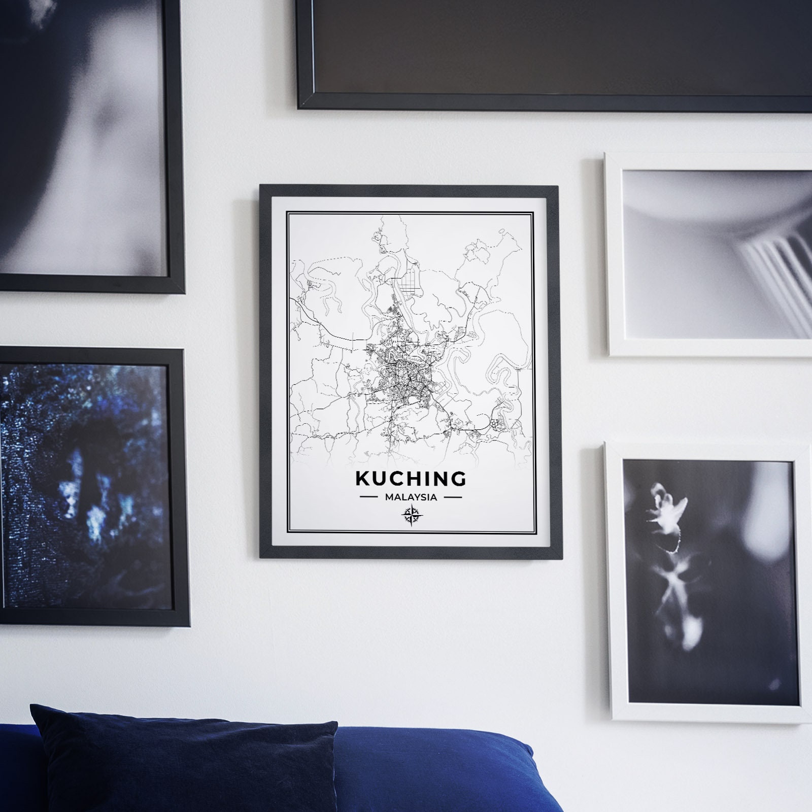 Kuching Map Print Map of Kuching Malaysia Digital Download - Etsy Australia